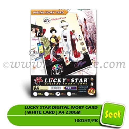 LUCKY STAR DIGITAL IVORY CARD ( WHITE CARD ) A4, 230GM - 100SHT/PK ...