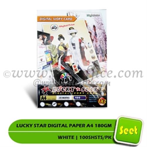LUCKY STAR DIGITAL PAPER A4 180GM - WHITE COL ( 100SHTS/PK ) - Seet ...