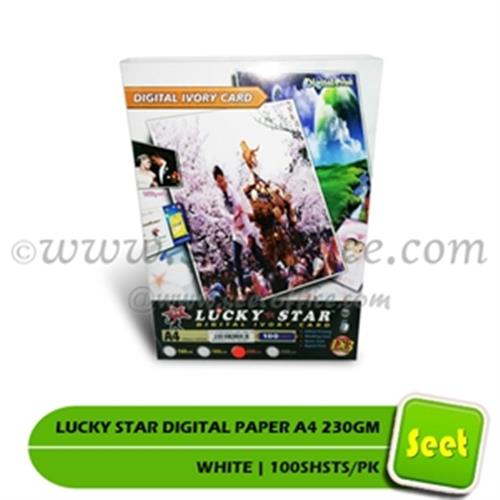 LUCKY STAR DIGITAL PAPER A4 230GM - WHITE COL ( 100SHTS/PK ) - Seet ...