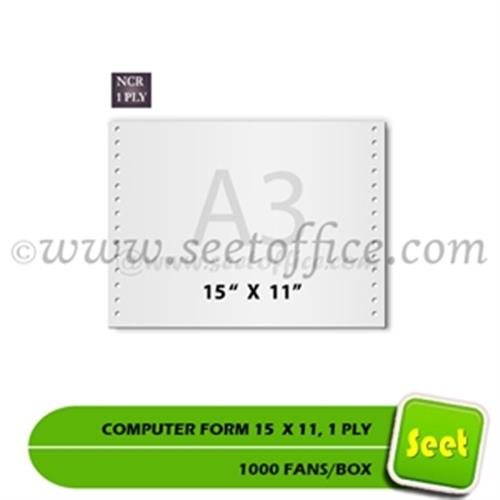 COMPUTER FORM 15 X 11, 1 PLY ,1000FANS/BOX - Seet Office Supplies Malaysia