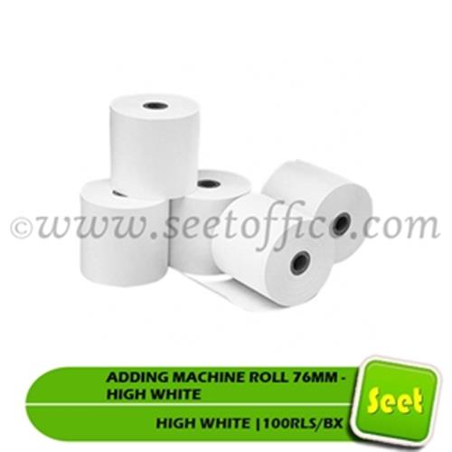 ADDING MACHINE ROLL 76MM - HIGH WHITE 100RLS/BX (CASH REGISTER /CREDIT ...