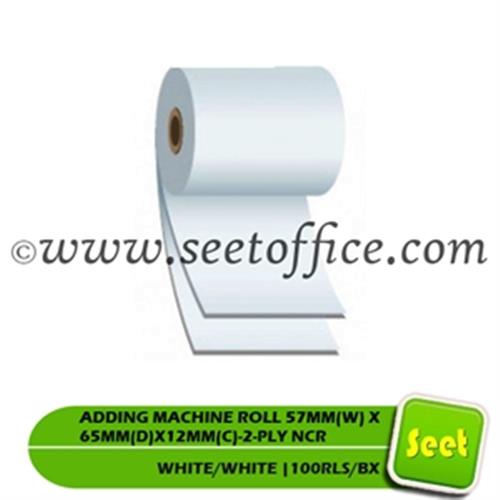 ADDING MACHINE ROLL 57MM(W) X 65MM(D)X12MM(C)-2-PLY NCR (WHITE/WHITE ...