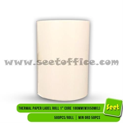 THERMAL PAPER LABEL ROLL 1" CORE 100MM(W)X50M(L) 500PCS/ROLL*MIN ORD ...