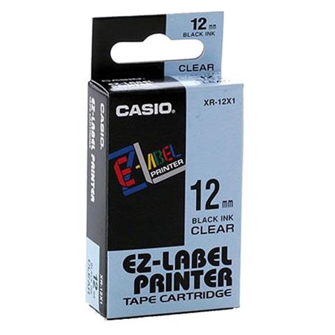 CASIO LABELLING TAPE 12MM (BLACK ON CLEAR) (12PCS/BX) - Seet Office ...