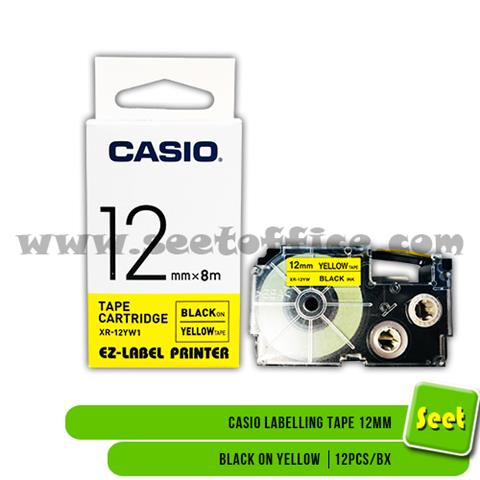 CASIO LABELLING TAPE 12MM (BLACK ON YELLOW) (12PCS/BX) - Seet Office ...