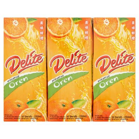 DELITE PACKET DRINK ORANGE 24 X 250ML/CTN - Seet Office Supplies Malaysia