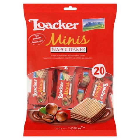 LOACKER MINIS ( NAPOLITANER/RED ) WAFER BISCUITS 200GM (20SACHET/PKT ...