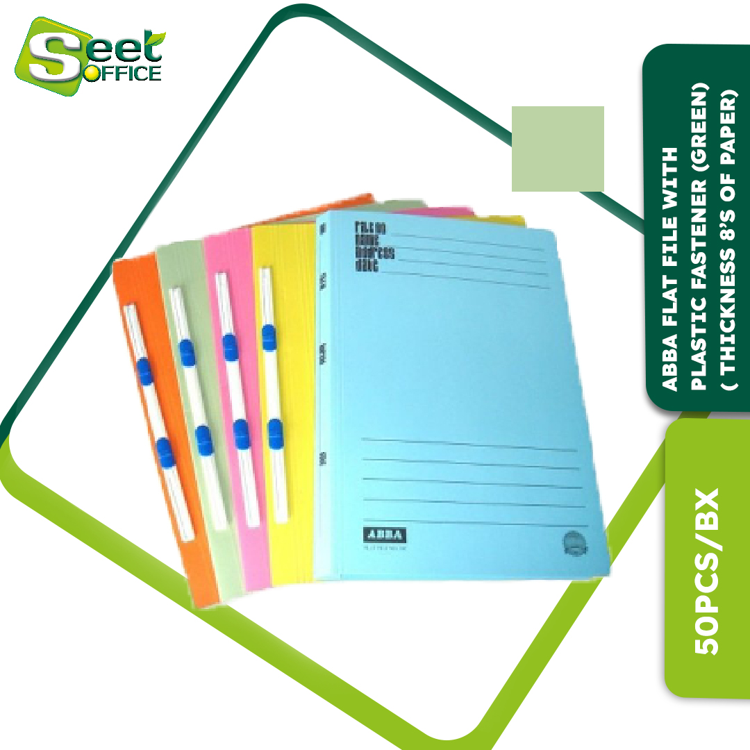 ABBA FLAT FILE WITH PLASTIC FASTENER (THICKNESS 8'S OF PAPER) GREEN ...