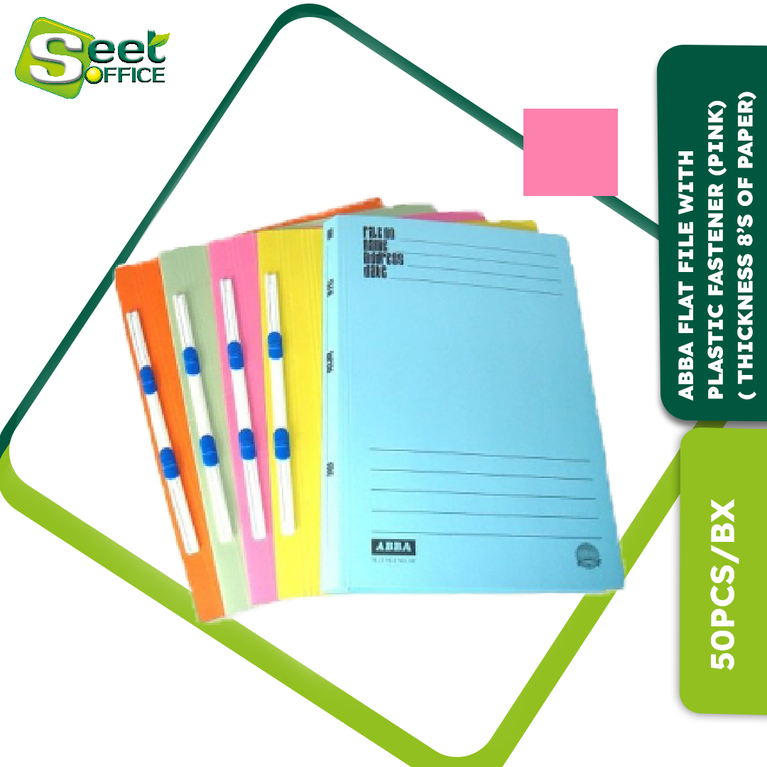 ABBA FLAT FILE WITH PLASTIC FASTENER (THICKNESS 8'S OF PAPER) PINK ...