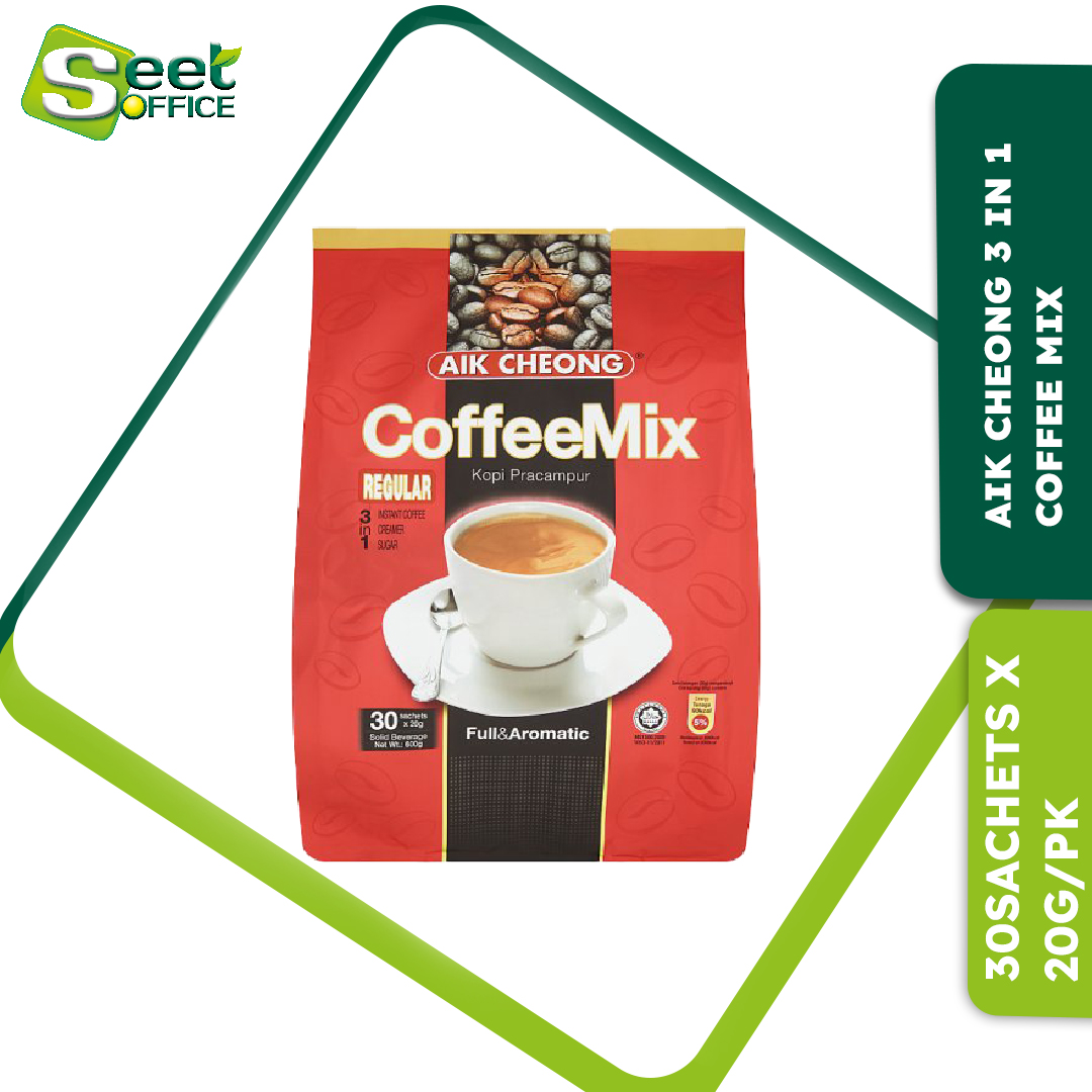AIK CHEONG 3 IN 1 COFFEE MIX, 30SACHETS X 20G/PK - Seet Office Supplies Malaysia