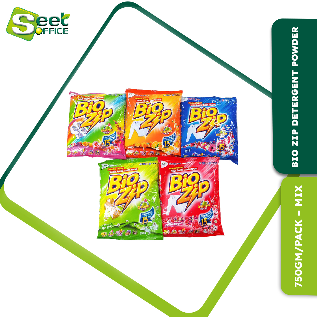 BIO ZIP DETERGENT 750GM/PACK - MIX - Seet Office Supplies Malaysia