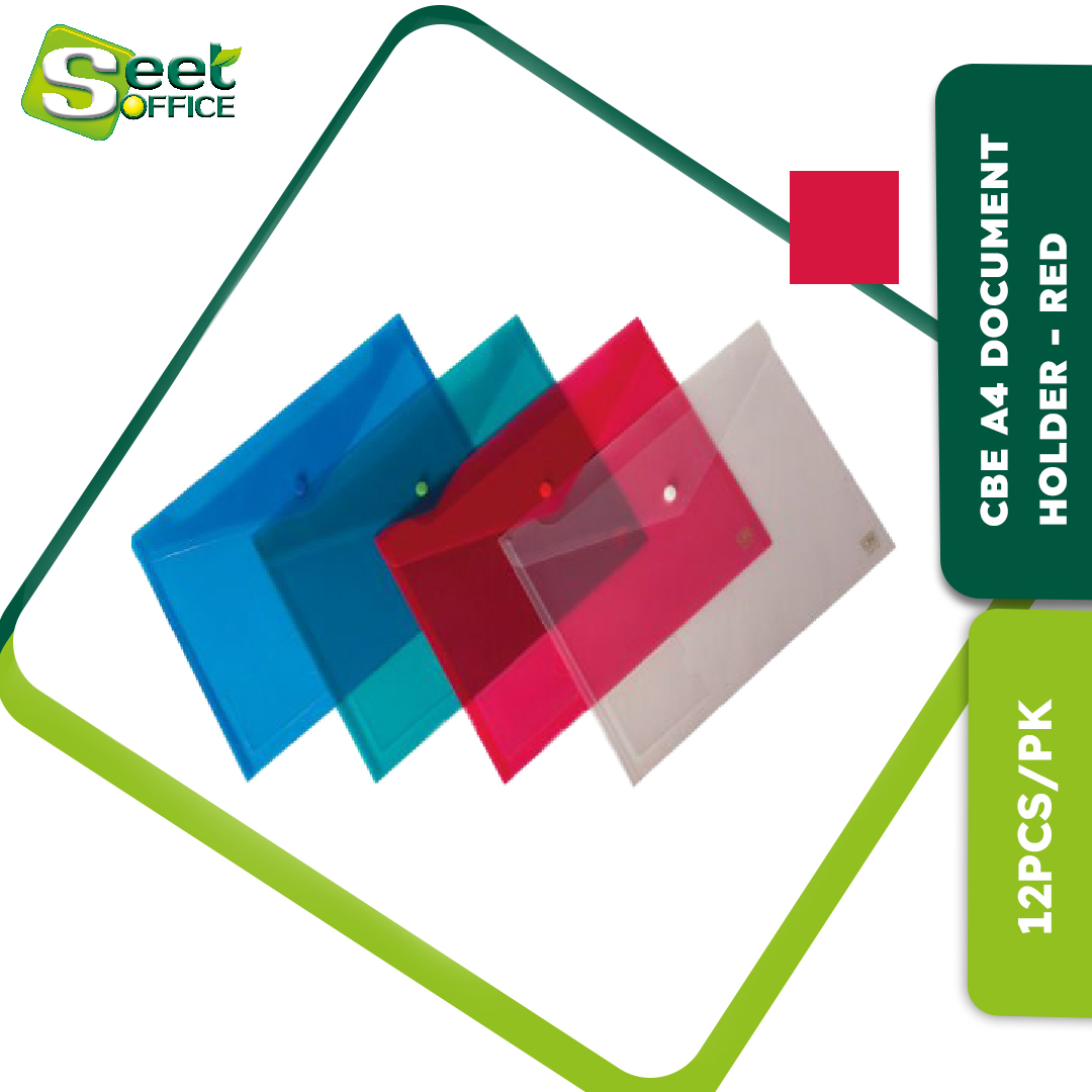 CBE A4 DOCUMENT HOLDER- 12PCS/PK, RED COLOR - Seet Office Supplies Malaysia