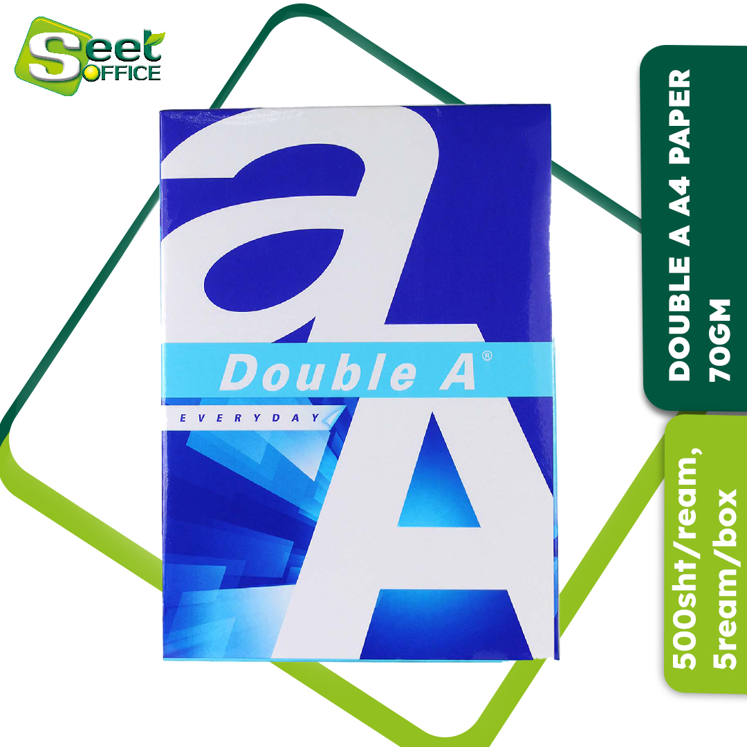 DOUBLE A A4 PAPER 70GM 500SHT/REAM, 5 REAM/BOX - Seet Office Supplies ...