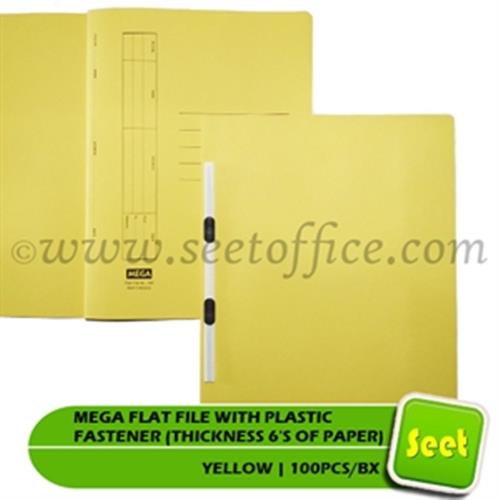 MEGA FLAT FILE WITH PLASTIC FASTENER (THICKNESS 6'S OF PAPER) YELLOW ...