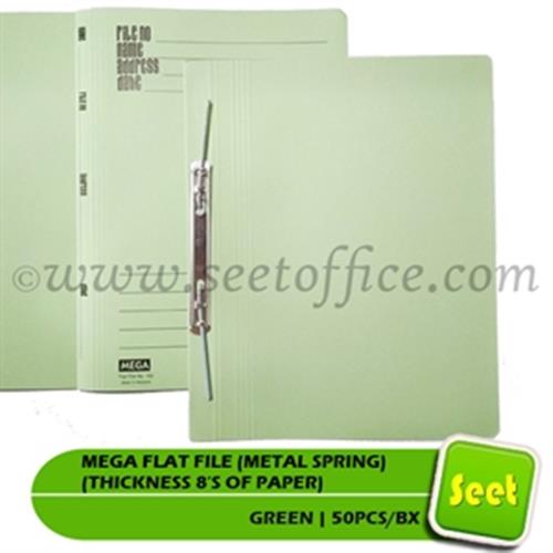 MEGA FLAT FILE (METAL SPRING) (THICKNESS 8'S OF PAPER) - GREEN ( 50PCS ...