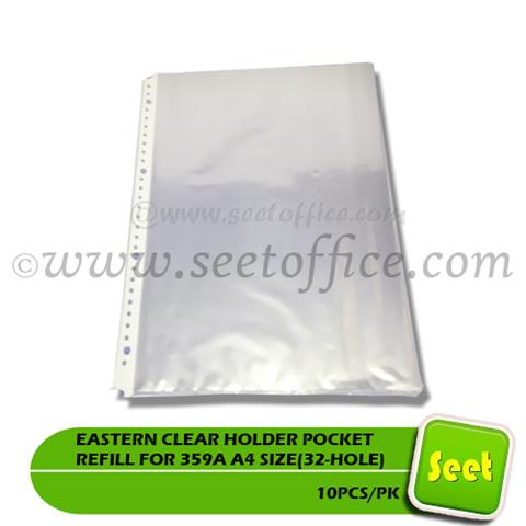 EASTERN CLEAR HOLDER POCKET REFILL FOR 359A A4 SIZE(32-HOLE) (10PCS/PK ...