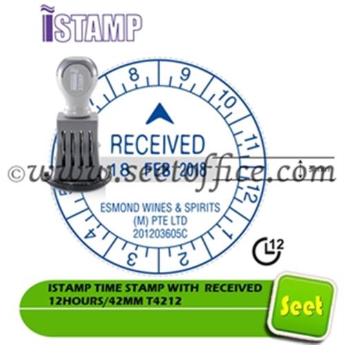 ISTAMP TIME STAMP WITH RECEIVED-12HOURS/42MM - Seet Office Supplies ...