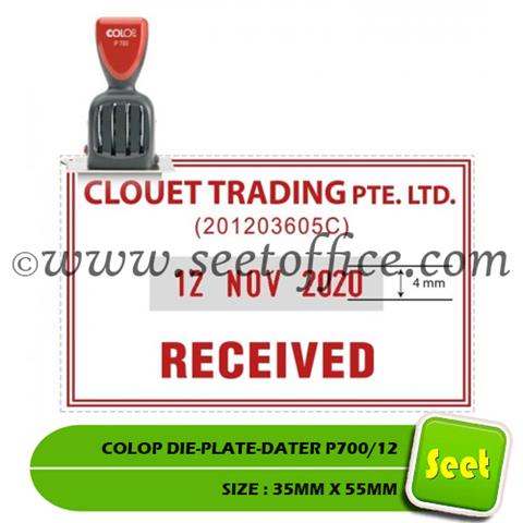 COLOP DIE-PLATE-DATER, SIZE : 35MM X 55MM (MODEL P700/12) - Seet Office ...