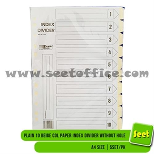 PLAIN 10 BEIGE COL PAPER INDEX DIVIDER A4 SIZE WITHOUT HOLE (5SET/PK ...
