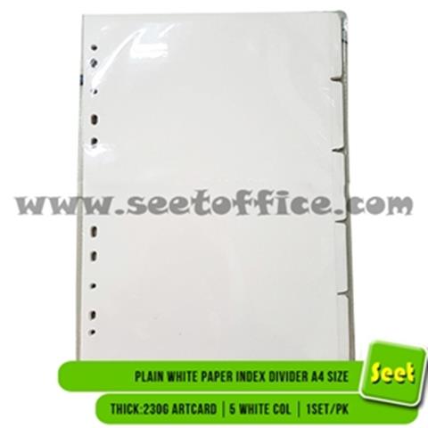 PLAIN WHITE PAPER INDEX DIVIDER A4 SIZE, THCK:230G ARTCARD -10 IVORY ...