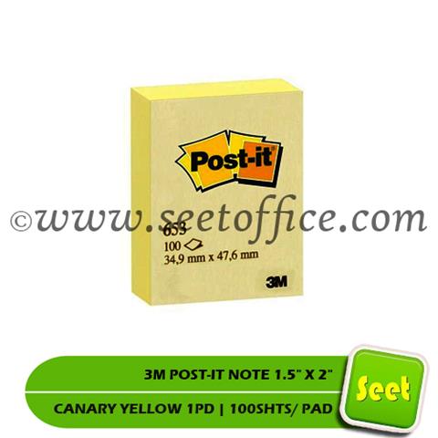3M POST-IT NOTE 1.5" X 2" CANARY YELLOW 1PD (100SHTS/ PAD) - Seet ...