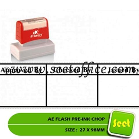 AE FLASH PRE-INK CHOP SIZE 27 X 98MM - Seet Office Supplies Malaysia