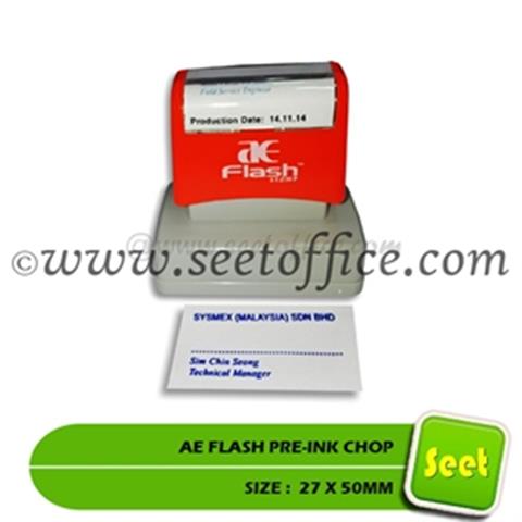AE FLASH PRE-INK CHOP SIZE 27 X 50MM - Seet Office Supplies Malaysia