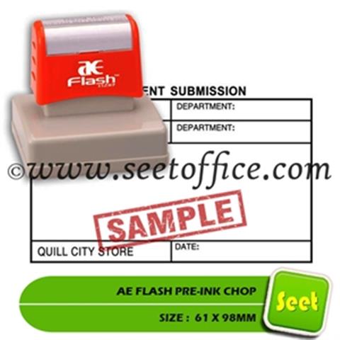 AE FLASH PRE-INK CHOP SIZE 61 X 98MM - Seet Office Supplies Malaysia