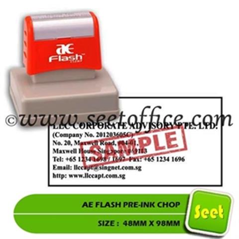 AE FLASH PRE-INK CHOP SIZE 48MM X 98MM - Seet Office Supplies Malaysia