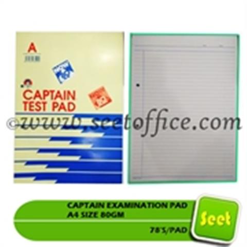 CAPTAIN EXAMINATION PAD A4 SIZE 80GM ,80'S/PAD - Seet Office Supplies ...