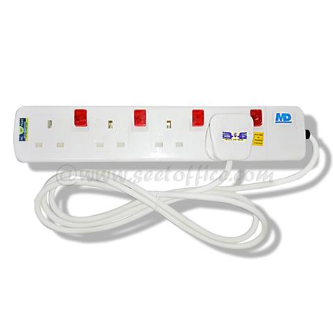 4 GANG EXTENSION WIRE - 2 METER - Seet Office Supplies Malaysia
