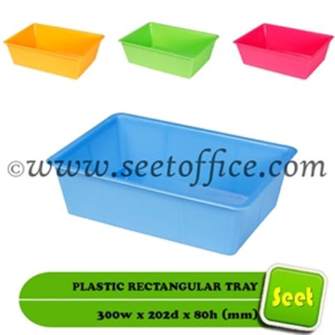 PLASTIC RECTANGULAR TRAY, SIZE:300W X 202D X 80H (MM) - Seet Office ...
