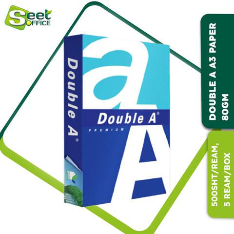 DOUBLE A A3 PAPER 80GM 500SHT/REAM, 5 REAM/BOX - Seet Office Supplies ...
