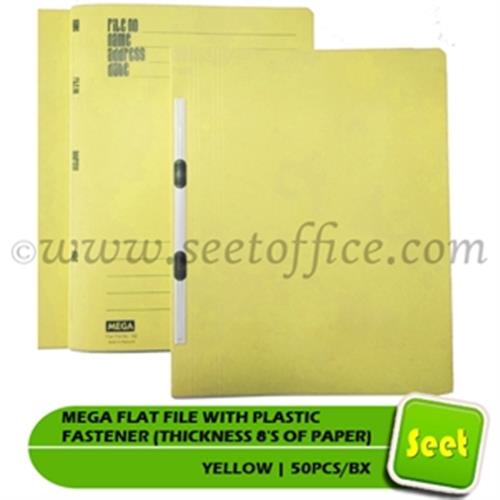 MEGA FLAT FILE WITH PLASTIC FASTENER (THICKNESS 8'S OF PAPER) YELLOW ...