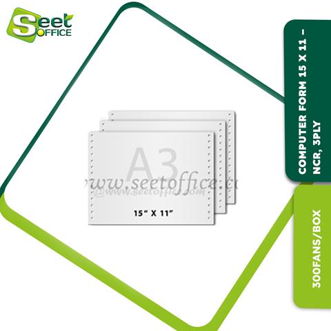 SONOFORM COMPUTER FORM 55G 15"x11" 3PLY NCR (270 FANS/BOX) - Seet ...