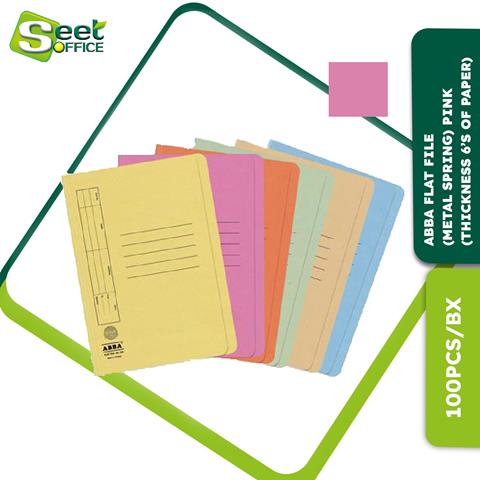ABBA FLAT FILE (METAL SPRING) (THICKNESS 6'S OF PAPER) PINK (100PCS/BX ...