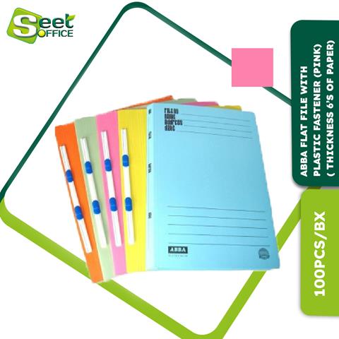 ABBA FLAT FILE WITH PLASTIC FASTENER (THICKNESS 6'S OF PAPER) PINK ...