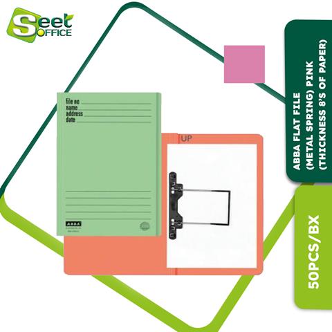 ABBA FLAT FILE (METAL SPRING) (THICKNESS 8'S OF PAPER) PINK (50PCS/BOX ...