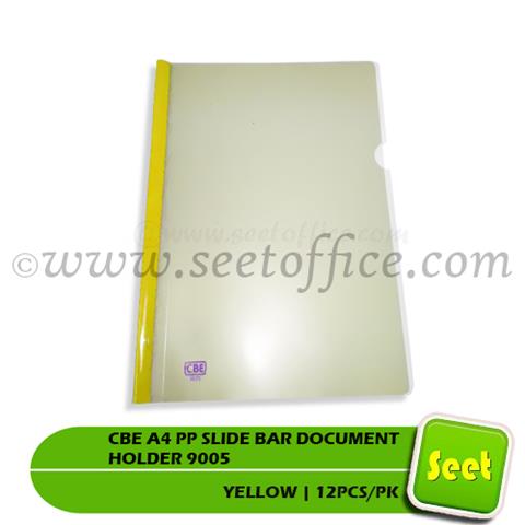 CBE A4 PP SLIDE BAR DOCUMENT HOLDER YELLOW (12PCS/PACK) (120PCS/BOX ...
