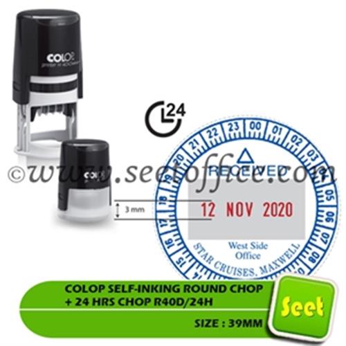 COLOP SELF-INKING ROUND DATER + 24 HRS CHOP 39MM - Seet Office Supplies Malaysia