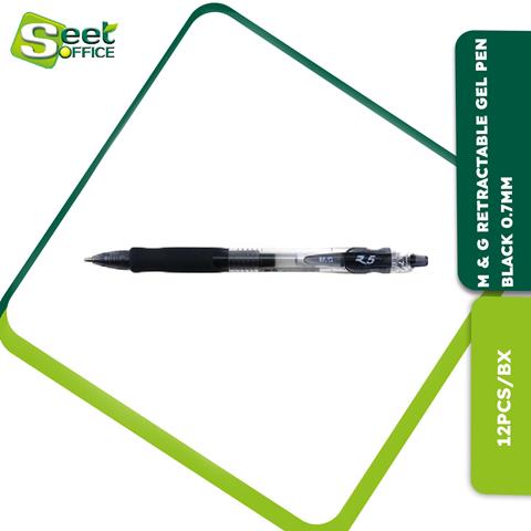 M&G R5 RETRACTABLE GEL PEN 0.7MM BLACK (12PCS/BOX) - Seet Office ...