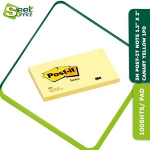 3M POST-IT NOTE 1.5"x2"(38MMx51MM) CANARY YELLOW *1 PAD* (100'S/PAD ...