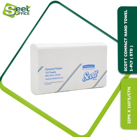 SCOTT COMPACT HAND TOWEL 1-PLY ( STD ), 22PK X 160'S/CTN - Seet Office ...