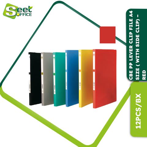 CBE A4 PP LEVER CLIP FILE RED (12PCS/BOX) [144PCS/CTN] - Seet Office ...