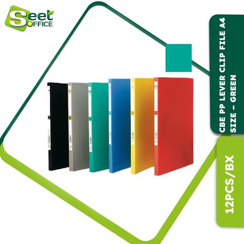 CBE A4 PP LEVER CLIP FILE GREEN (12PCS/BOX) [144PCS/CTN] - Seet Office ...