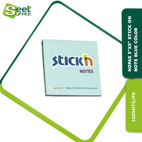 HOPAX 3"X3" STICK ON NOTE BLUE COLOR 100SHT/PK - Seet Office Supplies ...