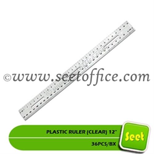 PLASTIC RULER (CLEAR) 30CM-12" (36PCS/BOX) - Seet Office Supplies Malaysia