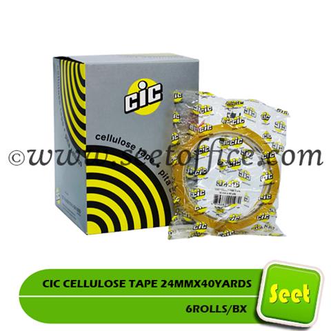 CIC CELLULOSE TAPE 24MMx40YARDS (6ROLLS/BOX) [72ROLL/CTN] - Seet Office ...