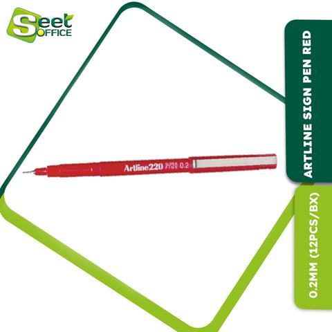 ARTLINE EK220 SIGN PEN 0.2MM RED (12PCS/BOX) - Seet Office Supplies ...