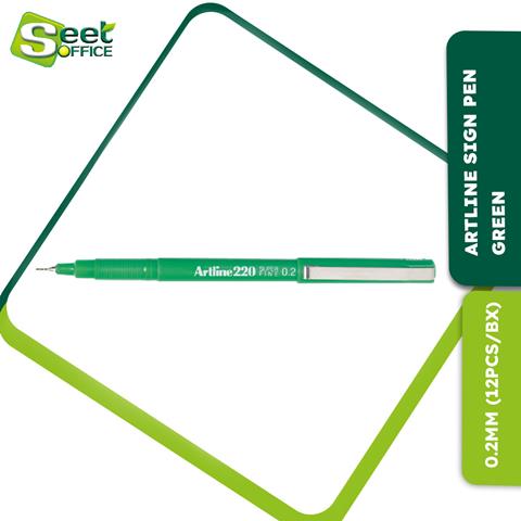 ARTLINE EK220 SIGN PEN 0.2MM GREEN (12PCS/BOX) - Seet Office Supplies ...